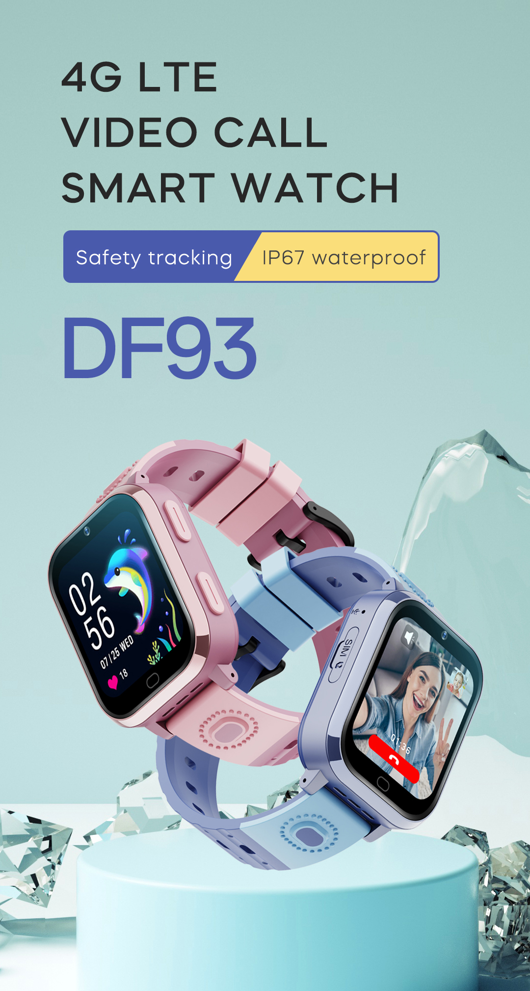 Aolon DF93 นาฬิกาอัจฉริยะ GPS 4G ซิมการ์ด ระบบติดตาม WIFI การสนทนาสอง ...