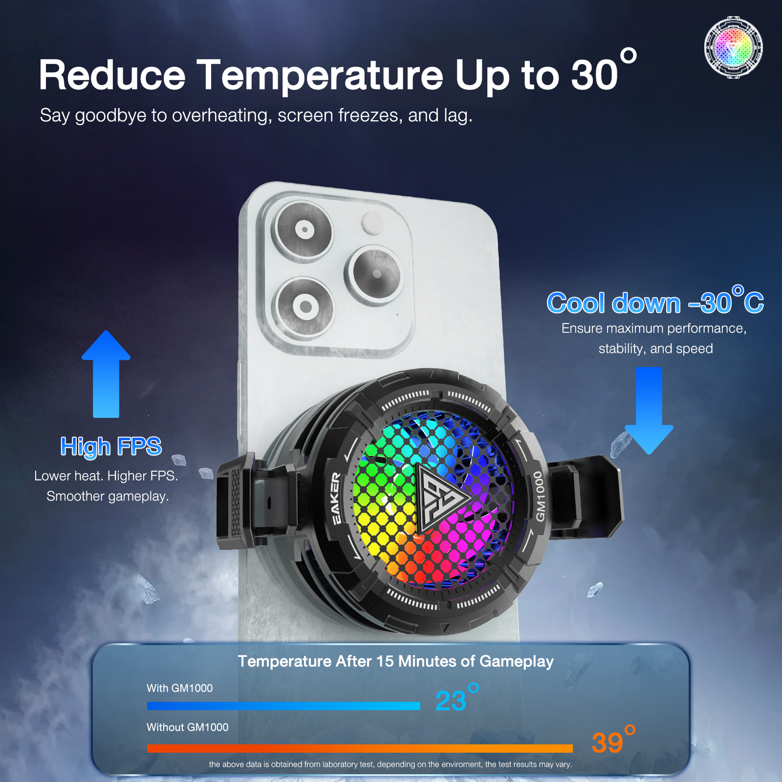 EAKER GM1000 27W พัดลมระบายความร้อน เย็นเร็ว เย็นจนเป็นน้ำแข็ง ปรับอุณหภูมิอัตโนมัติ ช่วยยืดอายุ ...