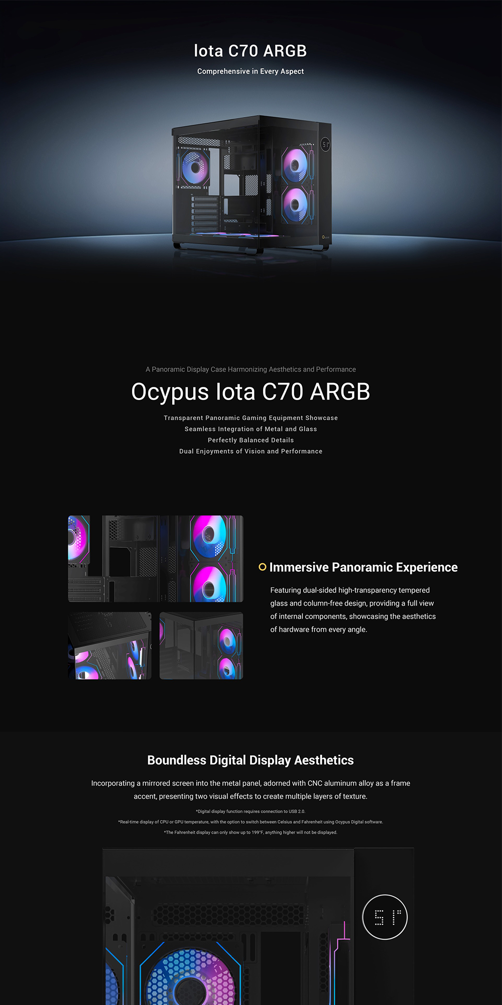 OCYPUS IOTA C70 BLACK ARGB (COMPUTER CASE / เคสคอมพิวเตอร์) | Shopee ...