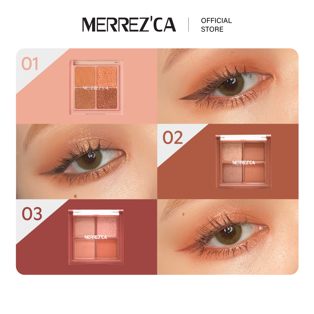 Merrezca Eye Color Palette อายแชโดว์พาเลท สีโทนชมพูโรสโกลด์ พิกเมนต์ ...