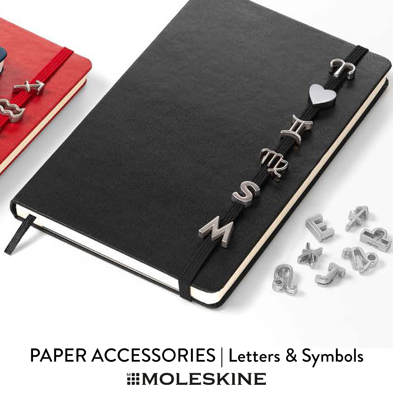 Moleskine LETTERS AND SYMBOLS Notebook Cover Decorative Pins หมุดตกแต่ง ...