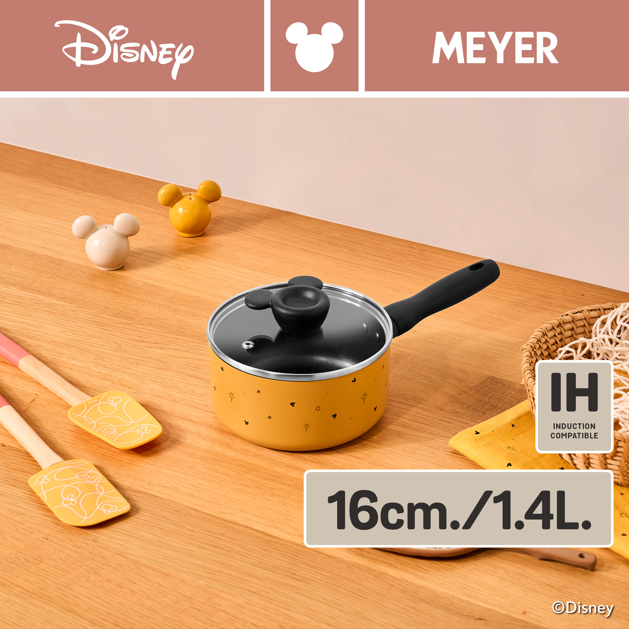 MEYER DISNEY EARTHEN หม้อด้ามขนาด 16 ซม./ 1.4 ลิตร พร้อมฝา (19140-C) | Shopee Thailand
