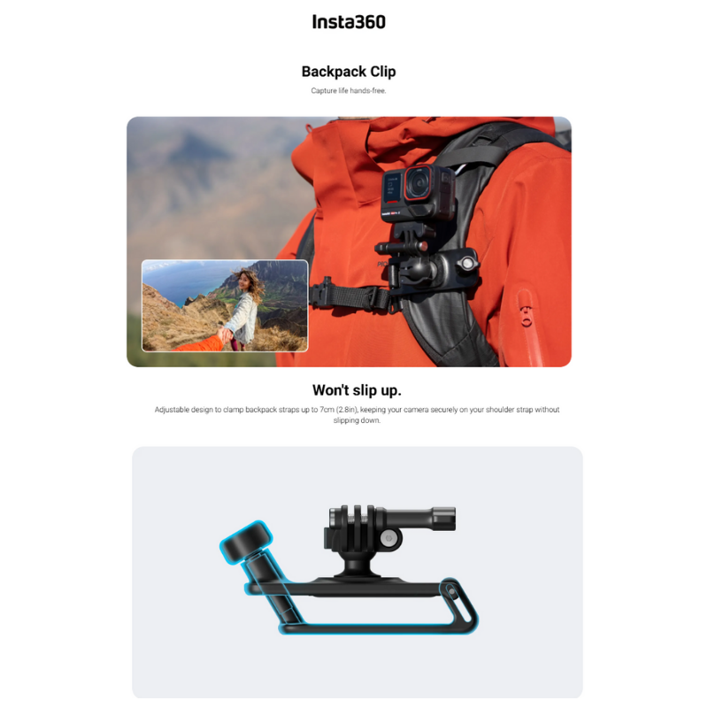 Insta360 Backpack Clip รับประกัน 1 ปี | Shopee Thailand
