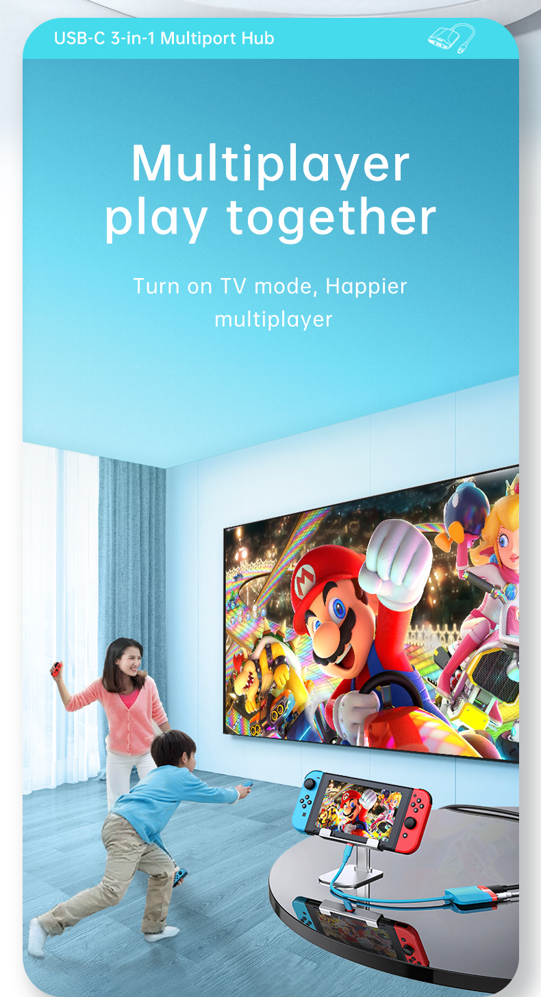 ⚡ส่งจาก กทม⚡Jasoz USB C To HDMI Adapter Type c USB 3.0 3 in 1 Hub for MacBook Pro Phone HP ...