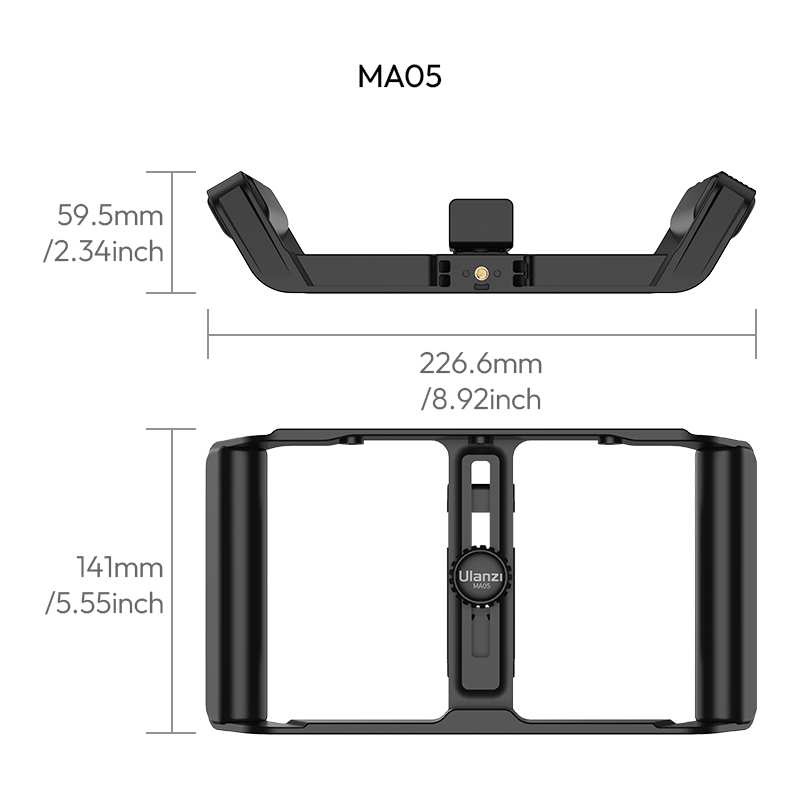 Ulanzi MA05 Universal Phone Cage เคสด้ามจับกันสั่นมือถือ พร้อมรีโมทบลูทูธ Android/ iP 12/13/14 ...