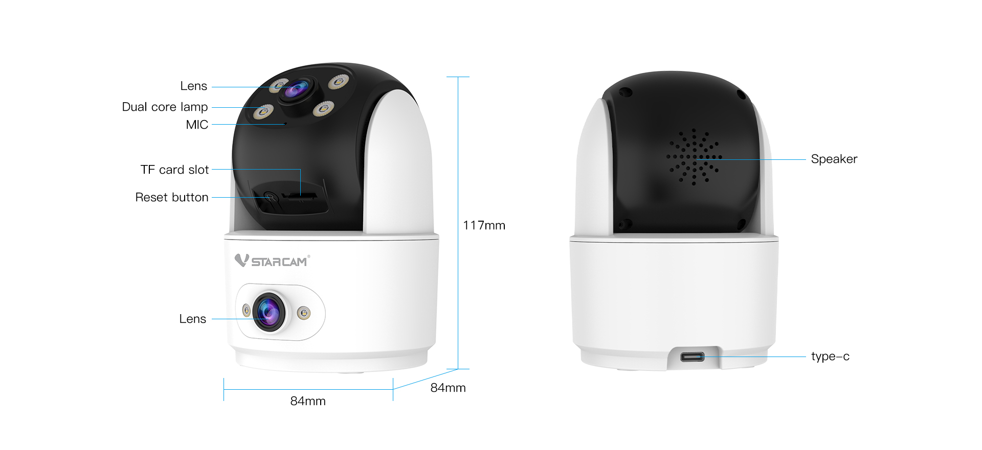 VStarcam CS996DR กล้องวงจรปิดเลนส์คู่ Dual lens IP Camera Indoor | Shopee Thailand