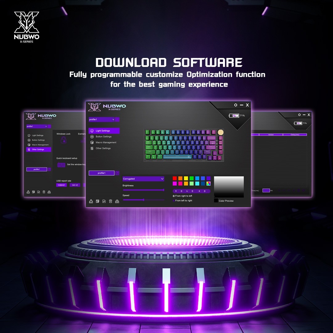 Nubwo Mechanical Wireless Gaming Keyboard คีย์บอร์ดเกมมิ่งพร้อมด้วยไฟ ...