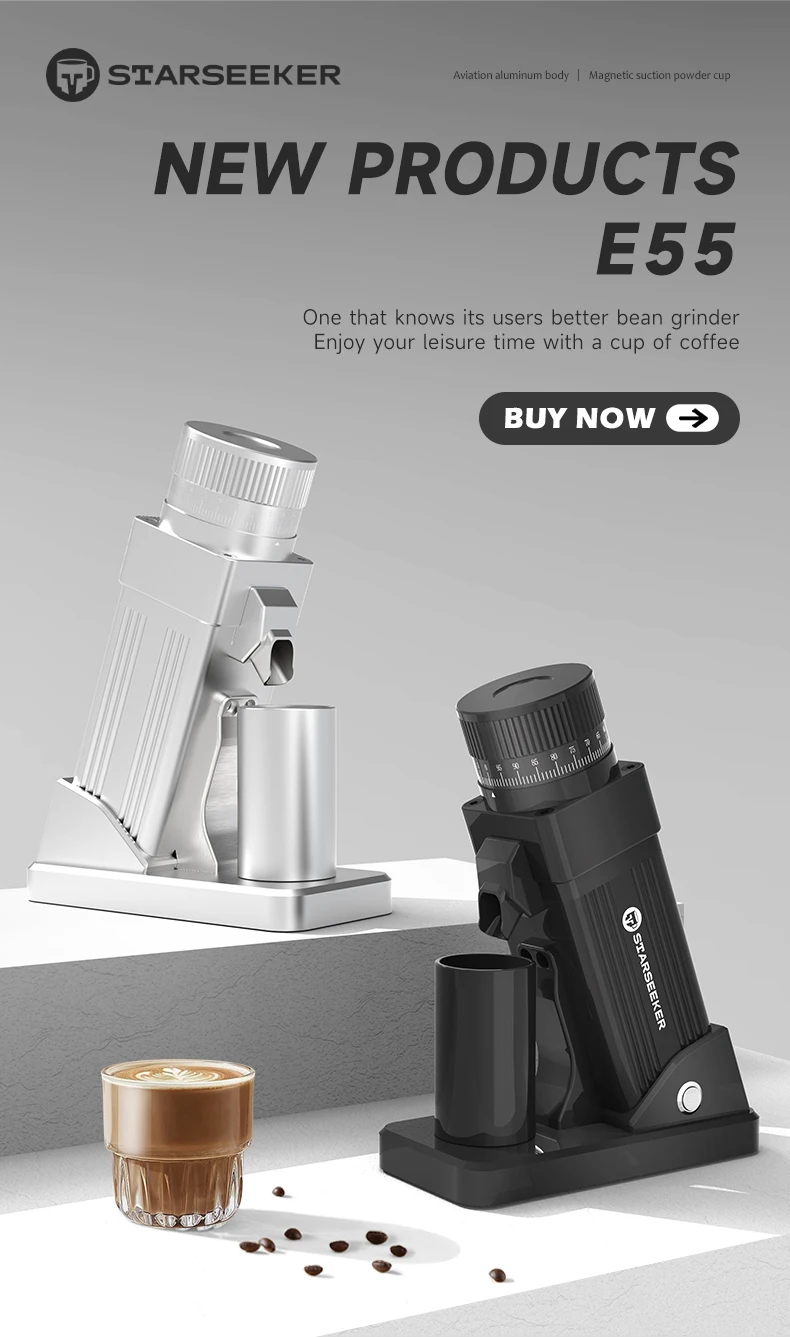 【ของในไทย】Starseeker E55 Plasmaเครื่องบดเมล็ดกาแฟเอสเปรสโซ่ขนาด55มม. ปรับความละเอียดแบบไม่มี ...