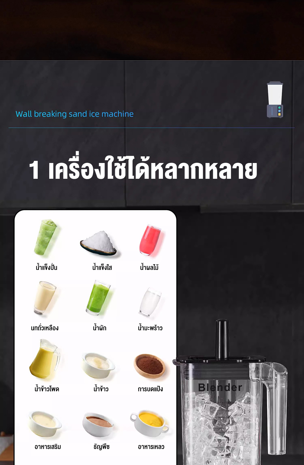 CAMEL เครื่องปั่นน้ำผลไม้ 2000ML สมูทตี้ มอเตอร์รอบสูงพิเศษ อเนกประสงค์ เครื่องปั่นสมูทตี้ ทำ ...