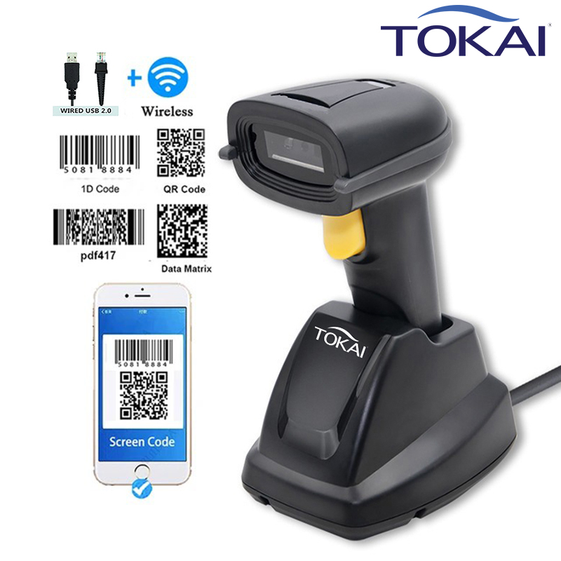 TOKAI เครื่องอ่าน 2D&1D QR Code สแกนบาร์โค้ดไร้สายอุตสาหกรรม 2.4G(433 ...