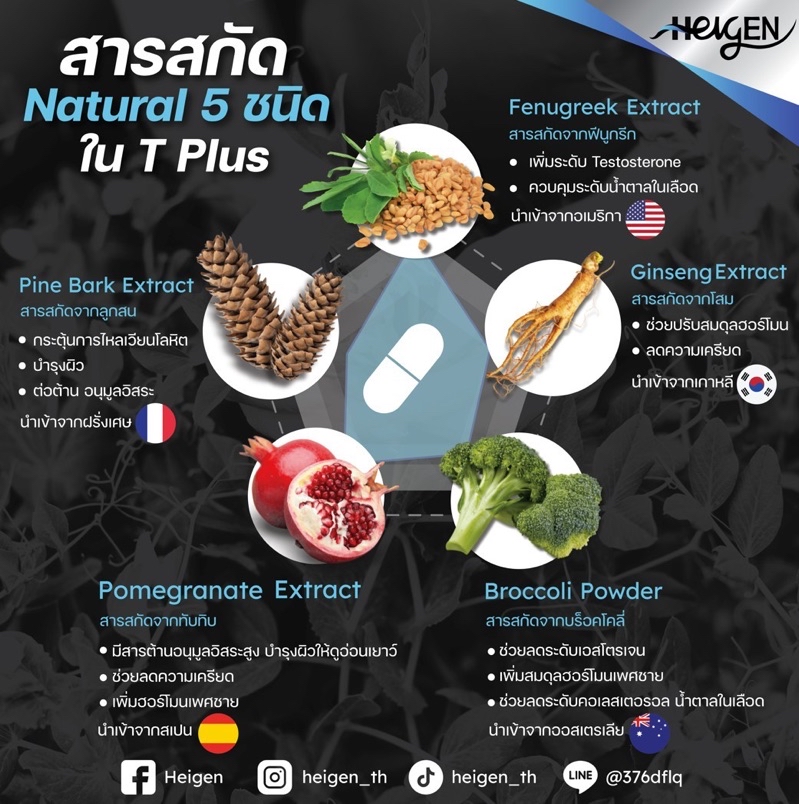 T-Plus Natural Testosterone Booster เสริมเทสโทสเตอโรนจากสารสกัดธรรมชาติ ...
