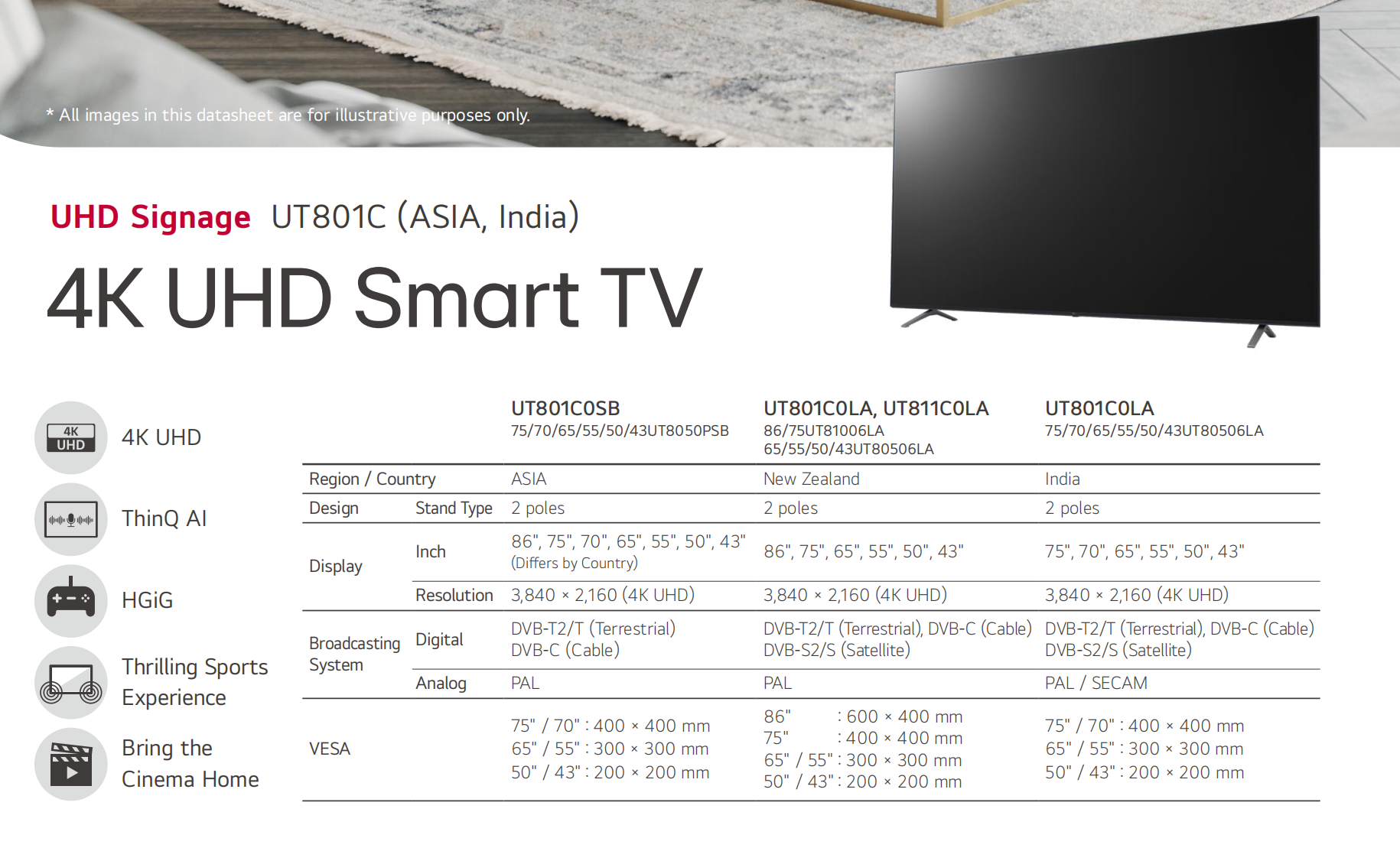 LG รุ่น UT801C 4K UHD Smart TV ประกันศูนย์ | Shopee Thailand