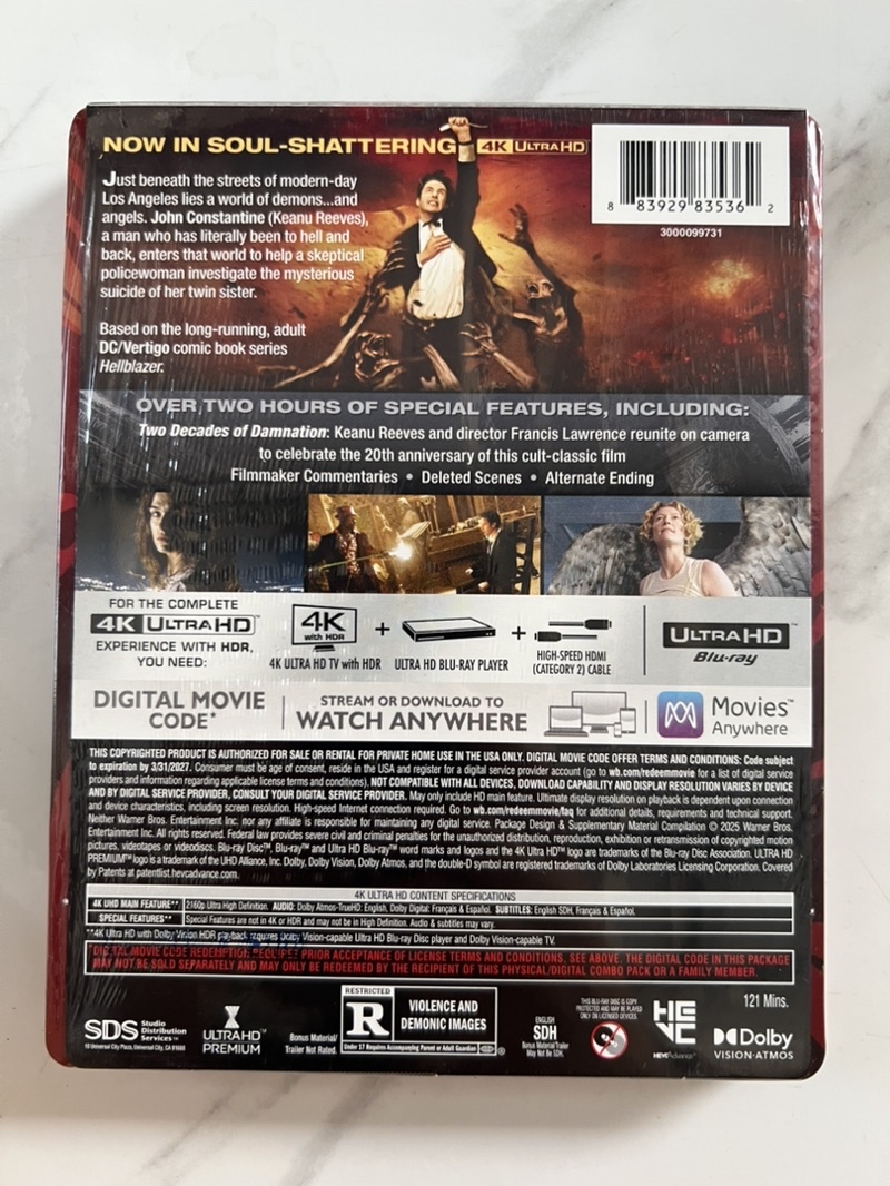 [พร้อมส่ง] Constantine (SteelBook / 20th Anniversary Edition / 4K Ultra ...