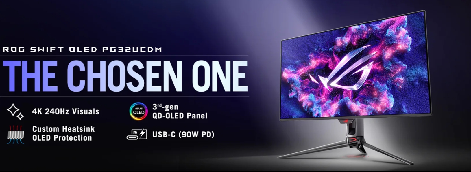 ASUS ROG Swift 32” 4K OLED Gaming Monitor (PG32UCDMR) ― 4K (3840 x 2160 ...