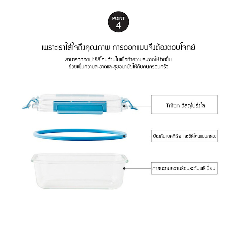 LocknLock กล่องถนอมอาหารแบบใส Tritan Dome Glass Container ความจุ 800 ml ...