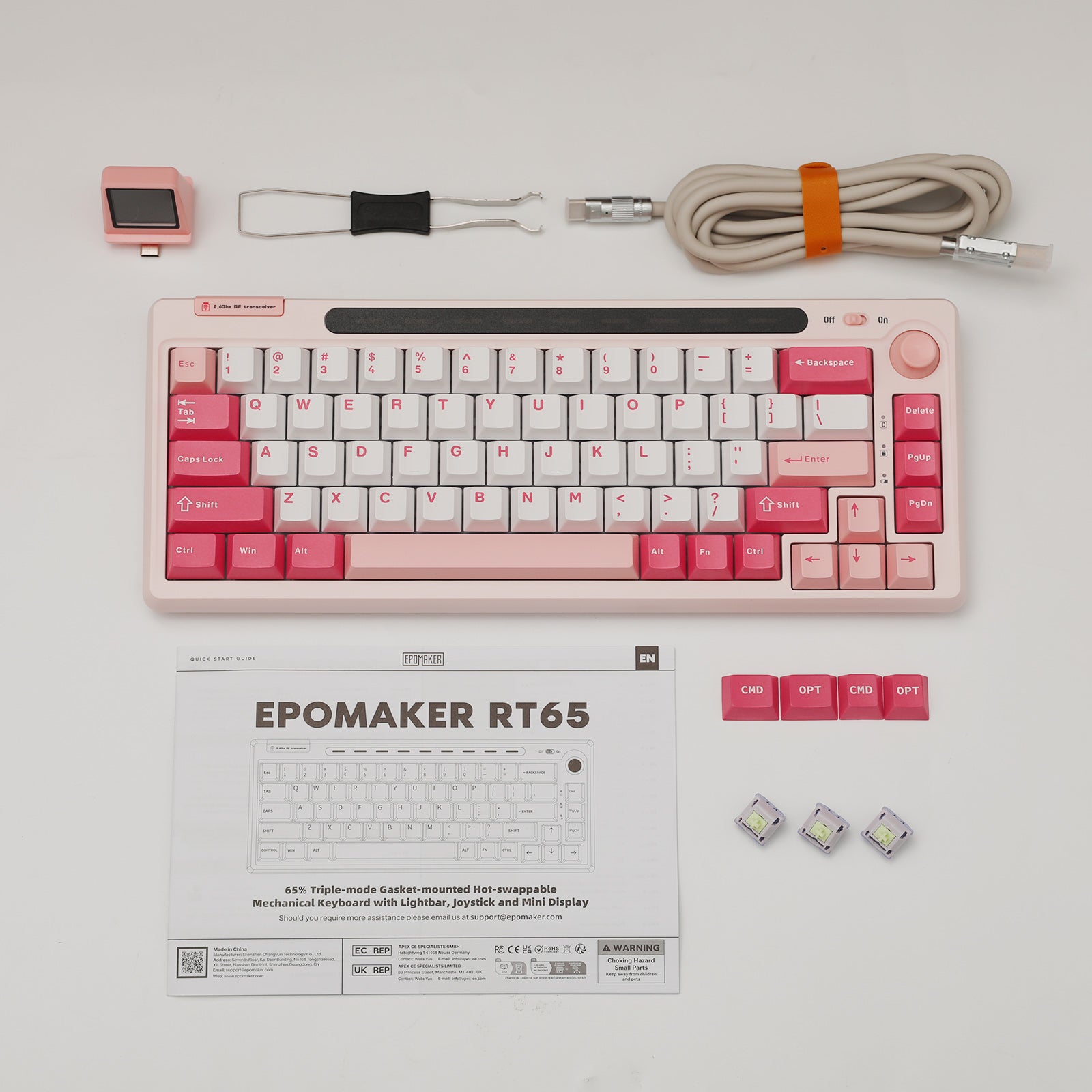 [ของแท้ 100%] EPOMAKER RT65 คีย์บอร์ด Mechanical RGB ขนาด 65% | หน้าจอ ...