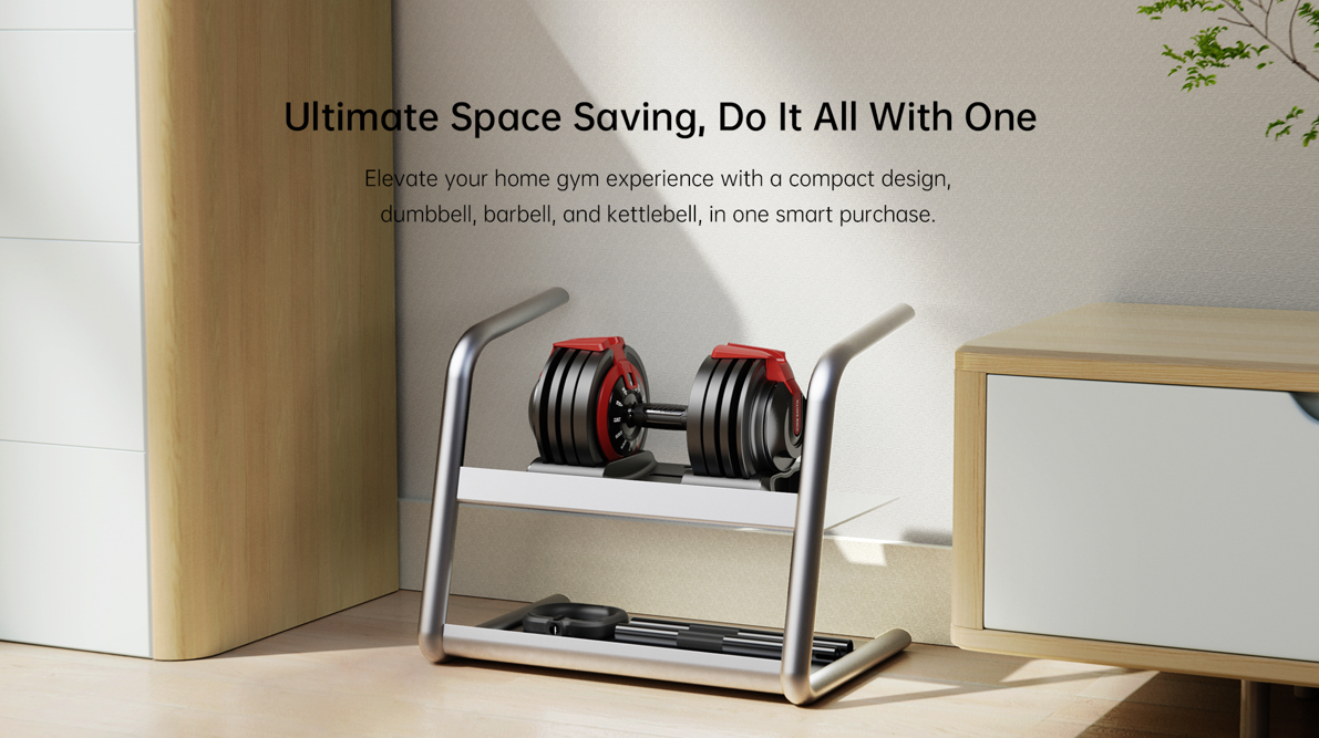 Kingsmith 3 in one Adjustable Dumbbell FWAD243 24KG ดัมเบลปรับนํ้าหนัก มาพร้อมฐานวางดัมเบล แผ่น ...