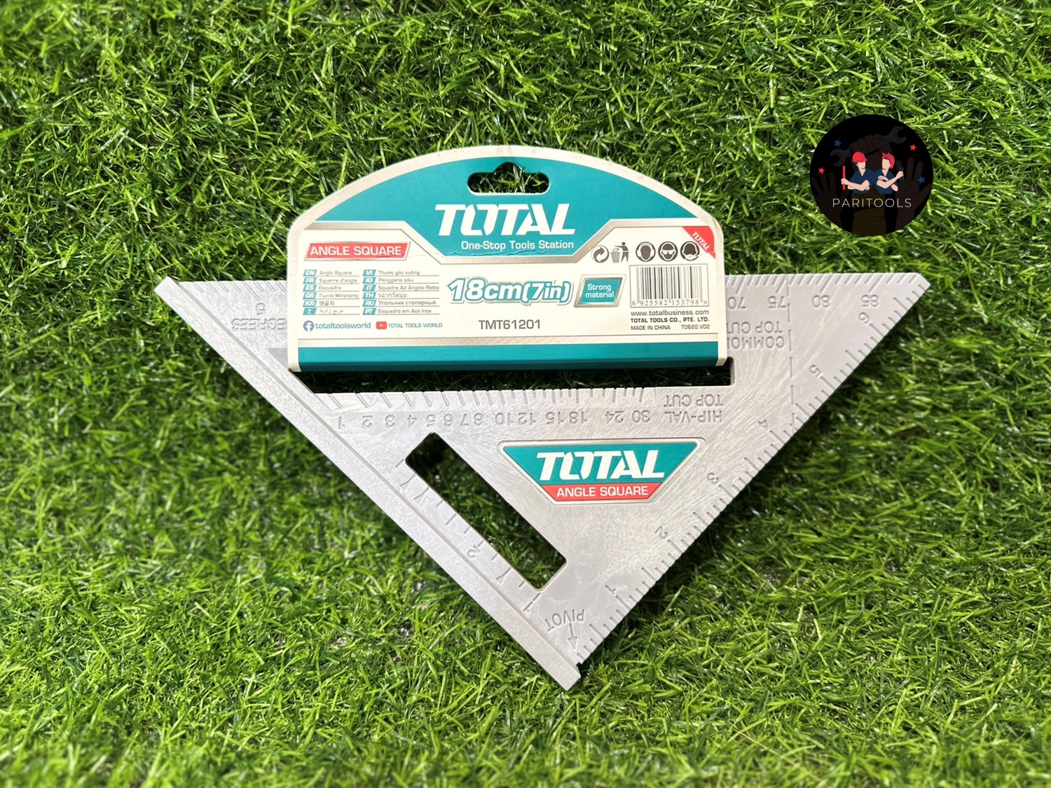 Total ฉากวัดสามเหลี่ยม ฉากวัดองศา ขนาด 7 นิ้ว ผลิตจากพลาสติก ABS แข็งแรง น้ำหนักเบา : TMT61201 ...
