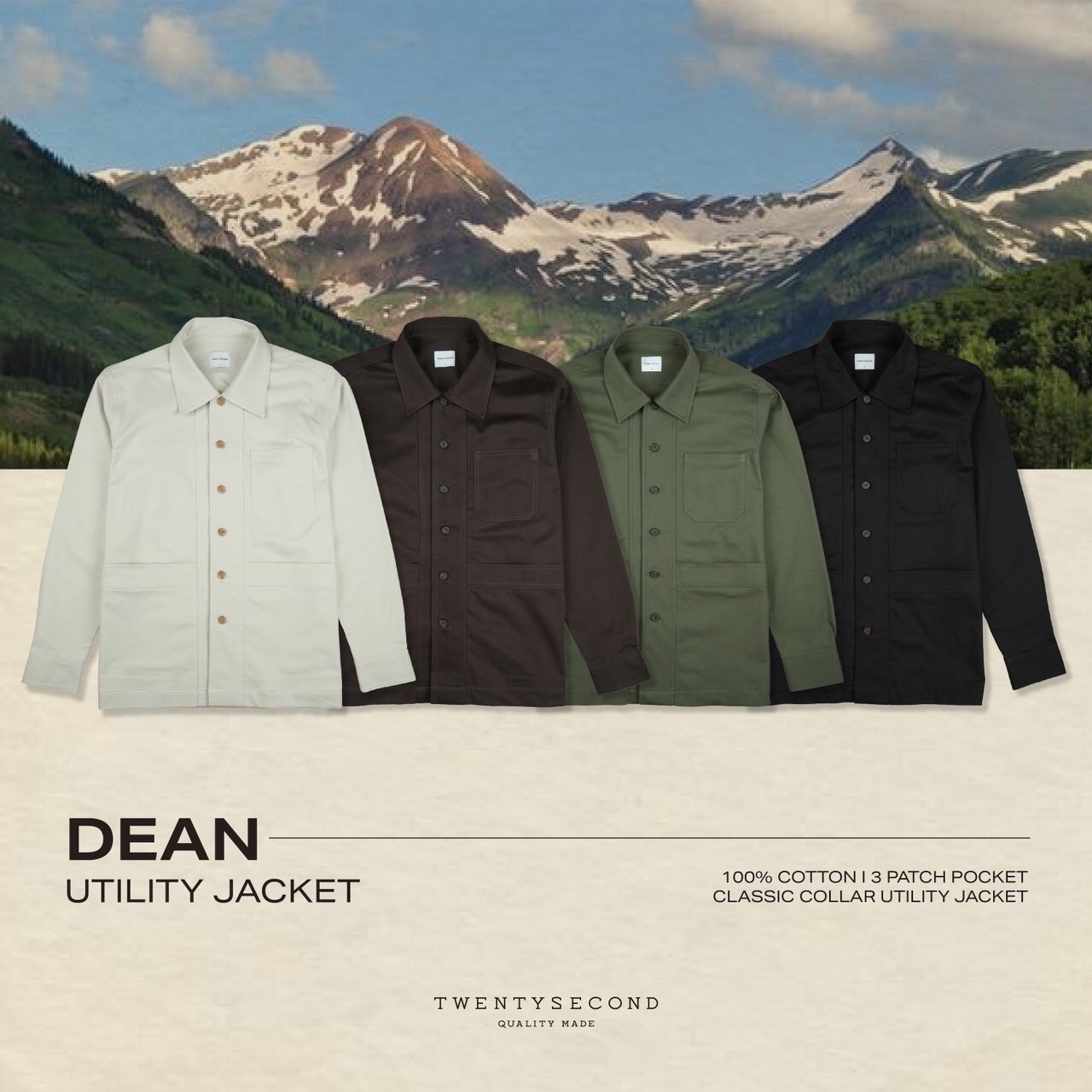 TWENTYSECOND เสื้อแจ็คเก็ตผ้าคอตต้อน รุ่น Dean Utility Jacket - ดำ ...