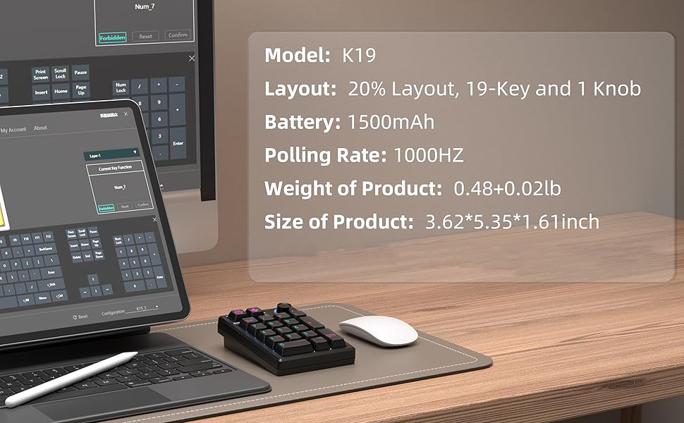 Keycool K19 K21 แป้นตัวเลข Numpad Hot-Swappable Wireless Bluetooth ...