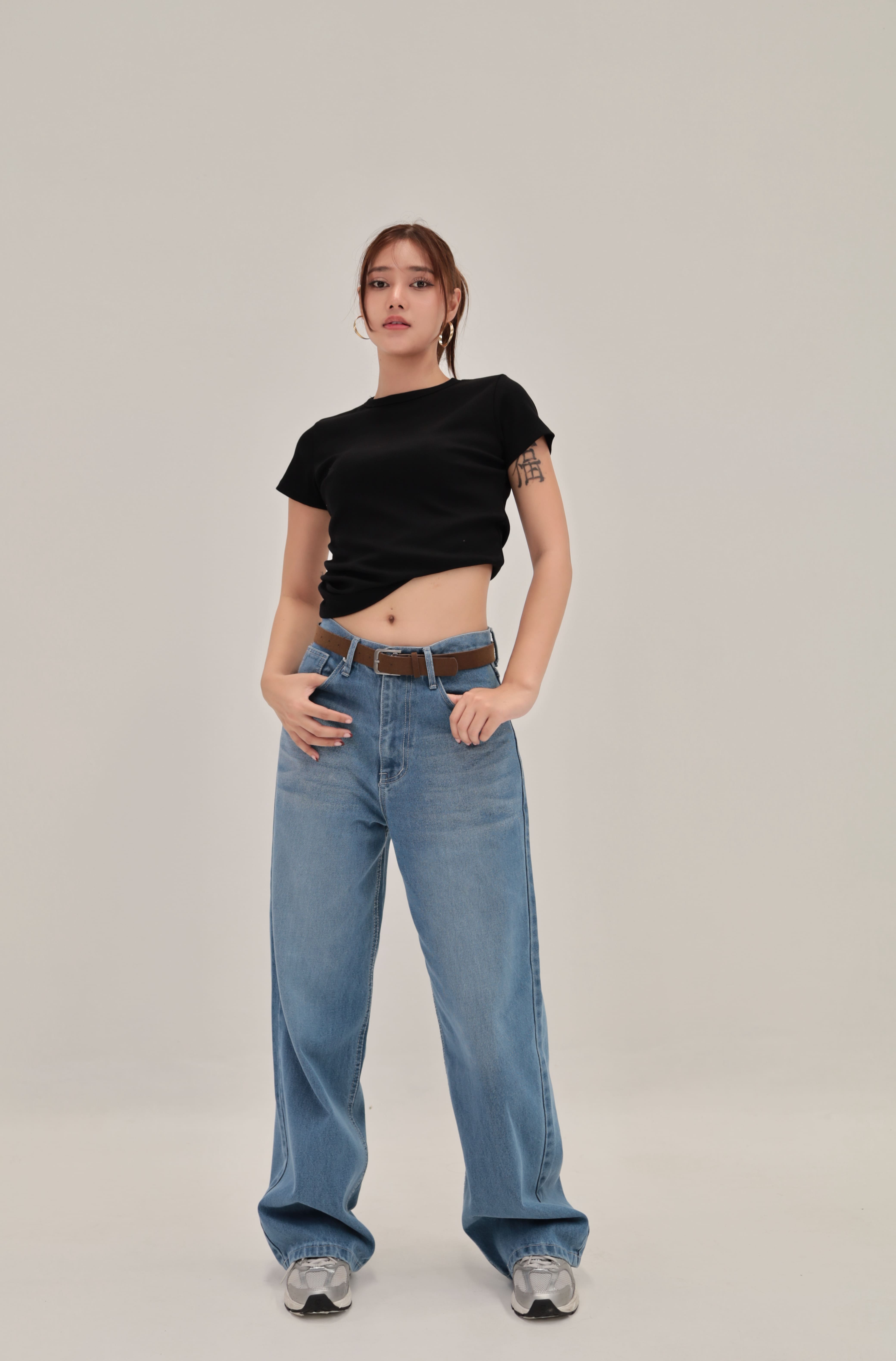 ยีนส์ Nammon Jeans p10 ยีนส์กระบอกใหญ่ผ้าไม่ยืดต้าเหนิง-ผ้าไม่ยืด ...