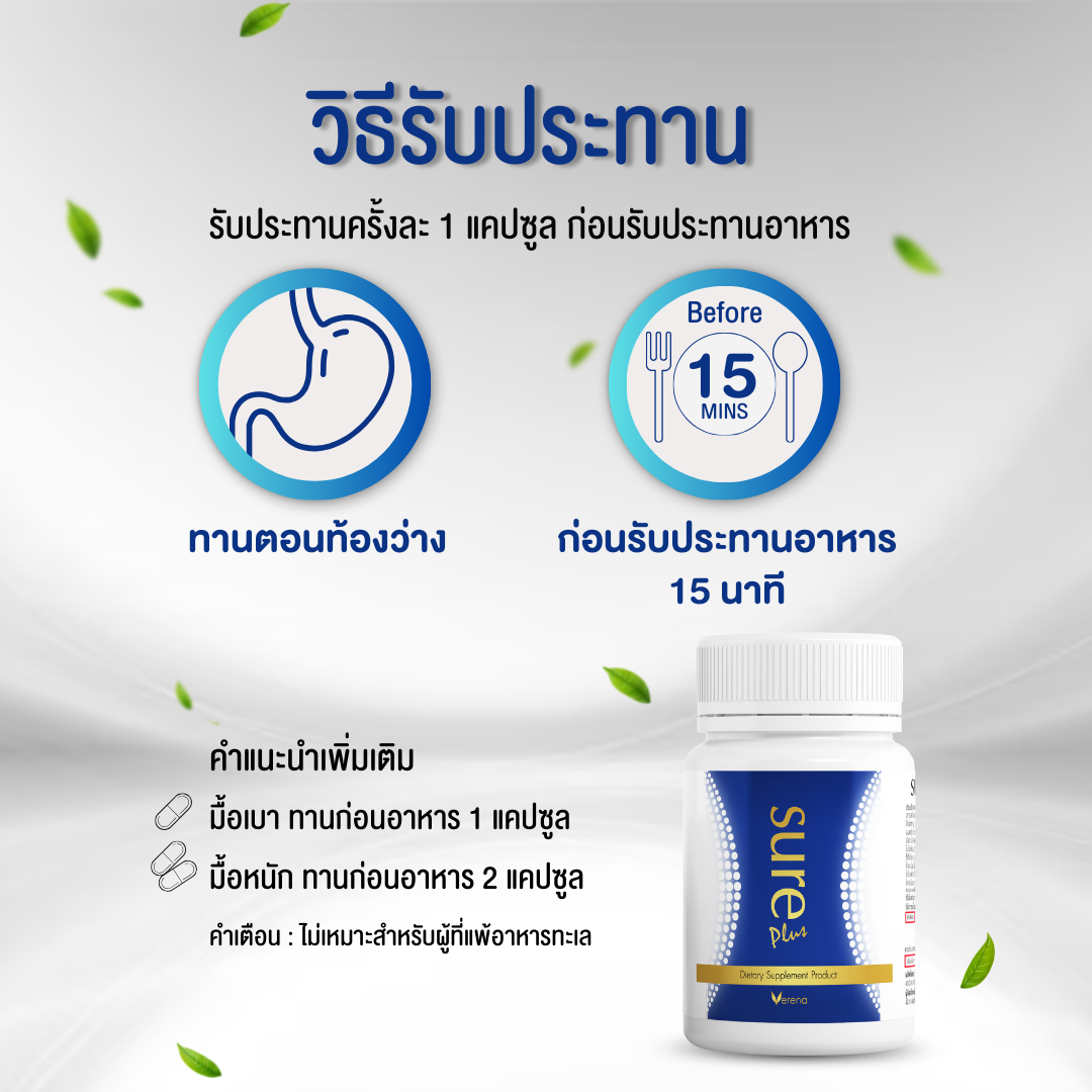 [ซื้อ 2 แถม 4] Sure Plus ชัวร์พลัส (30 แคปซูล) 2 กระปุก + ชัวร์พลัส (21 ...