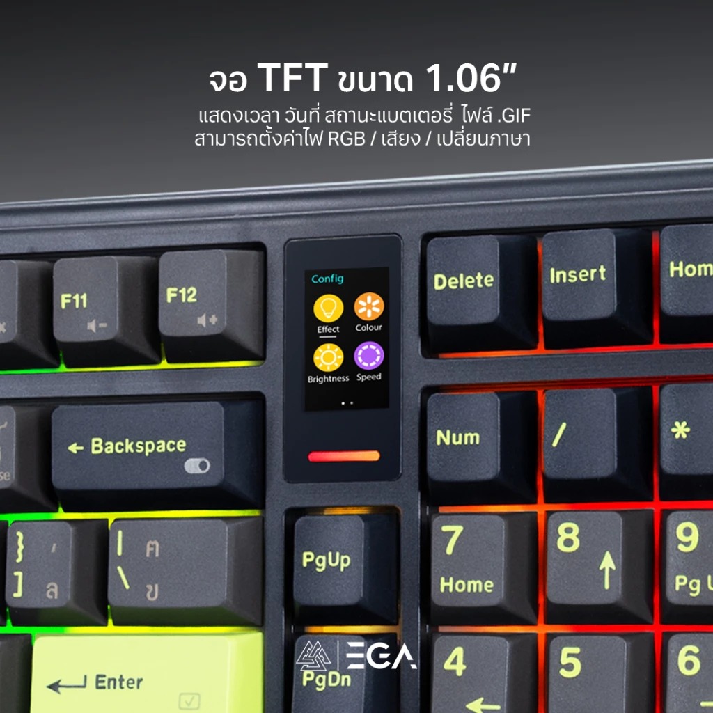 คีย์บอร์ดเกมมิ่งไร้สาย EGA TYPE CMK11 Mechanical Full RGB Hot swap ...