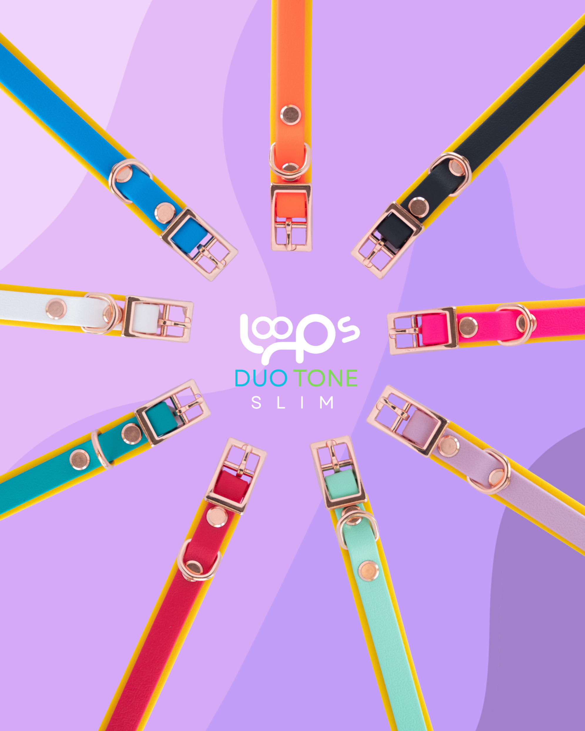 Loops COLLAR - รุ่น Duo Tone Slim - YELLOW Base - อะไหล่โรสโกลด์ ...