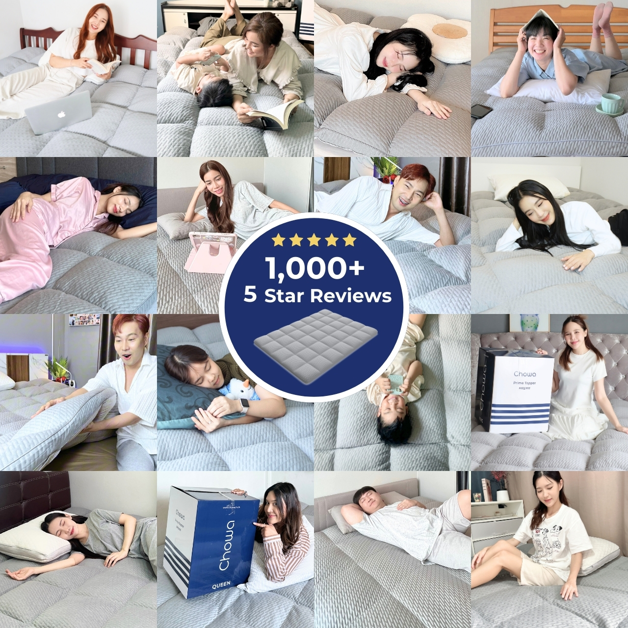 Chowa Topper ท็อปเปอร์รุ่น Prime ท็อปเปอร์เพื่อสุขภาพแก้ปวดหลัง วัสดุไฮเปอร์เมมโมรี่โฟม | Shopee ...