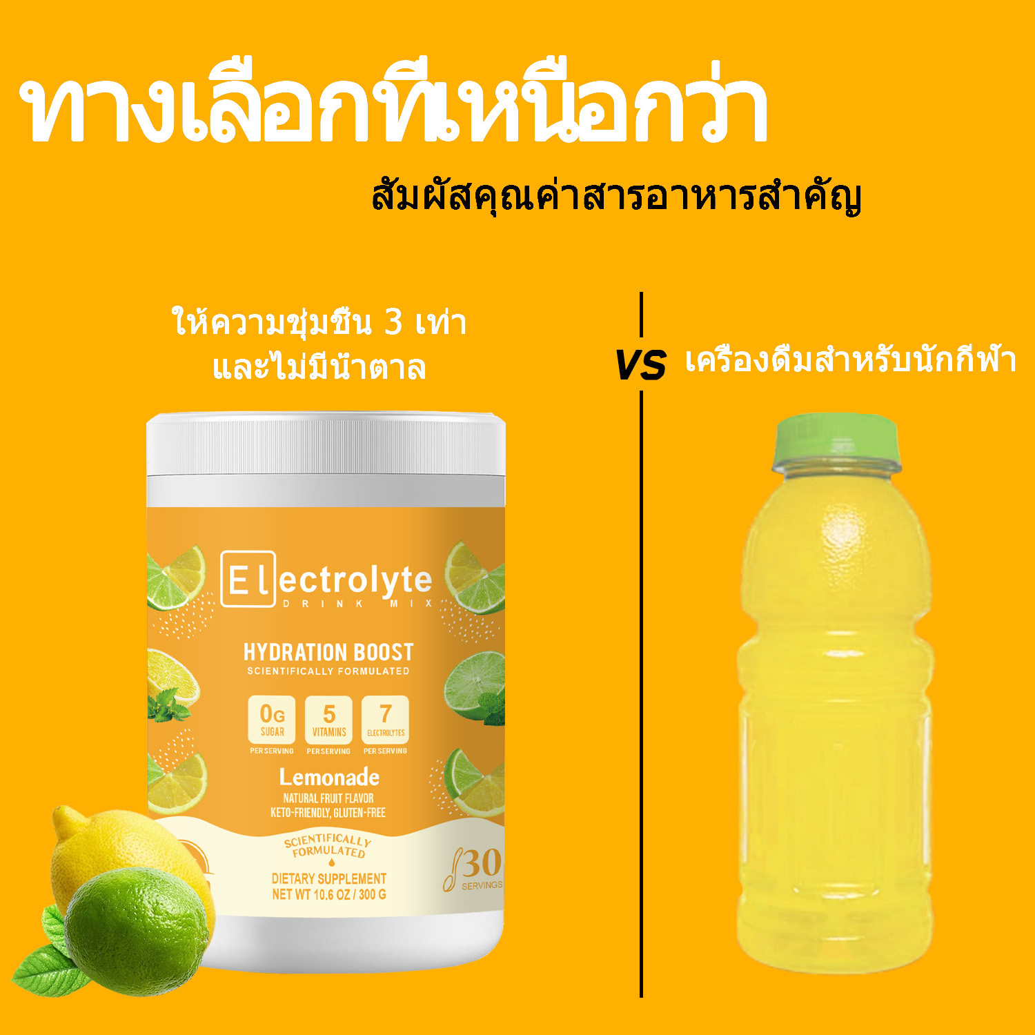 ISNIH Electrolyte Powder อาหารเสริมอิเล็กโทร ปราศจากน้ําตาล เพิ่มความอด ...