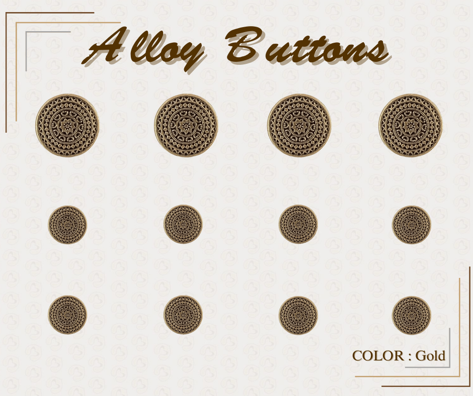 Alloy Buttons กระดุมโลหะงานนำเข้าจากต่างเทศ (1pack=4pcs.) DA1000001 ...