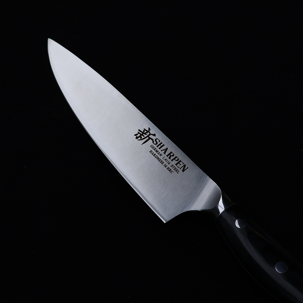 [新SHARPEN], Chef knife 8 inc, มีดเชฟ มีดทำครัว ด้ามไม้สีดำ, European ...