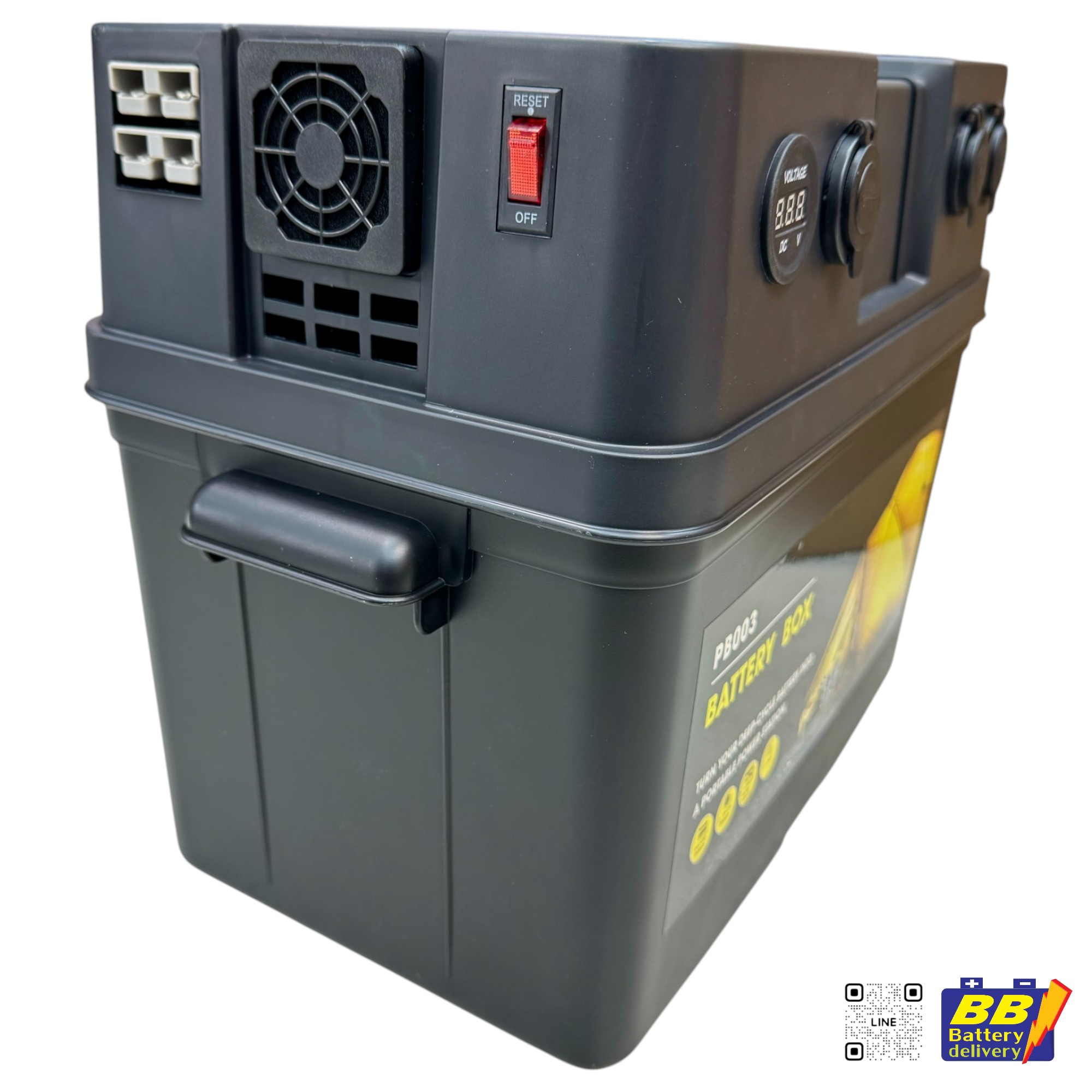 พร้อมส่ง กล่องแบตเตอรี่สำหรับสายแคมปปิ้ง BatteryBox มีช่องชาร์จโทรศัพท์ หลอดไฟLED ช่องเสียบจุด ...