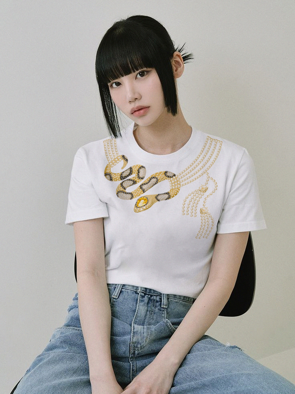 iCONiC SERPENT T-SHIRT #20349X เสื้อยืด ตรุษจีน พิมพ์ลาย สร้อย งู เพชร ...