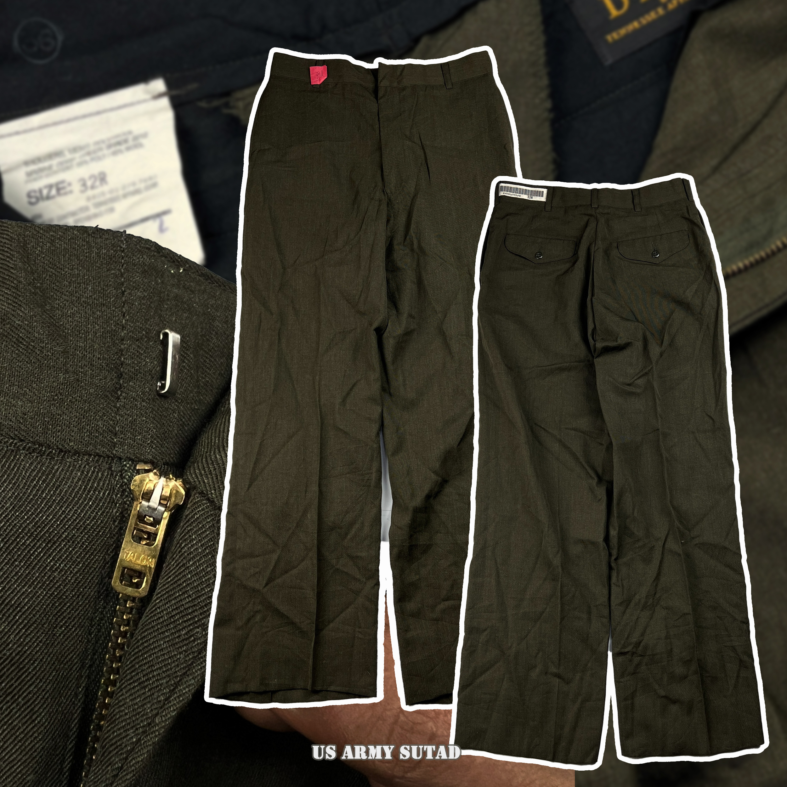กางเกงขายาว 1940s USMC MARINE CORPS TROUSERS MEN'S POLY/WOOL GREEN ...