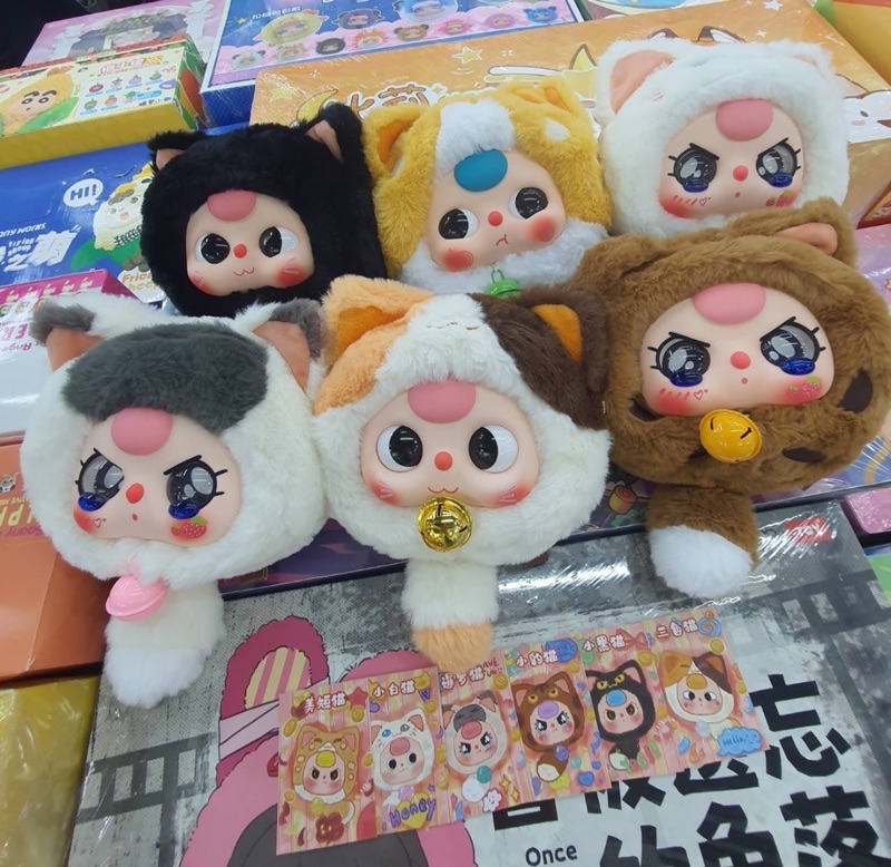 พร้อมส่ง กล่องจุ่มเดี่ยว Baby three fortune cat zipper bag blind box เบ ...