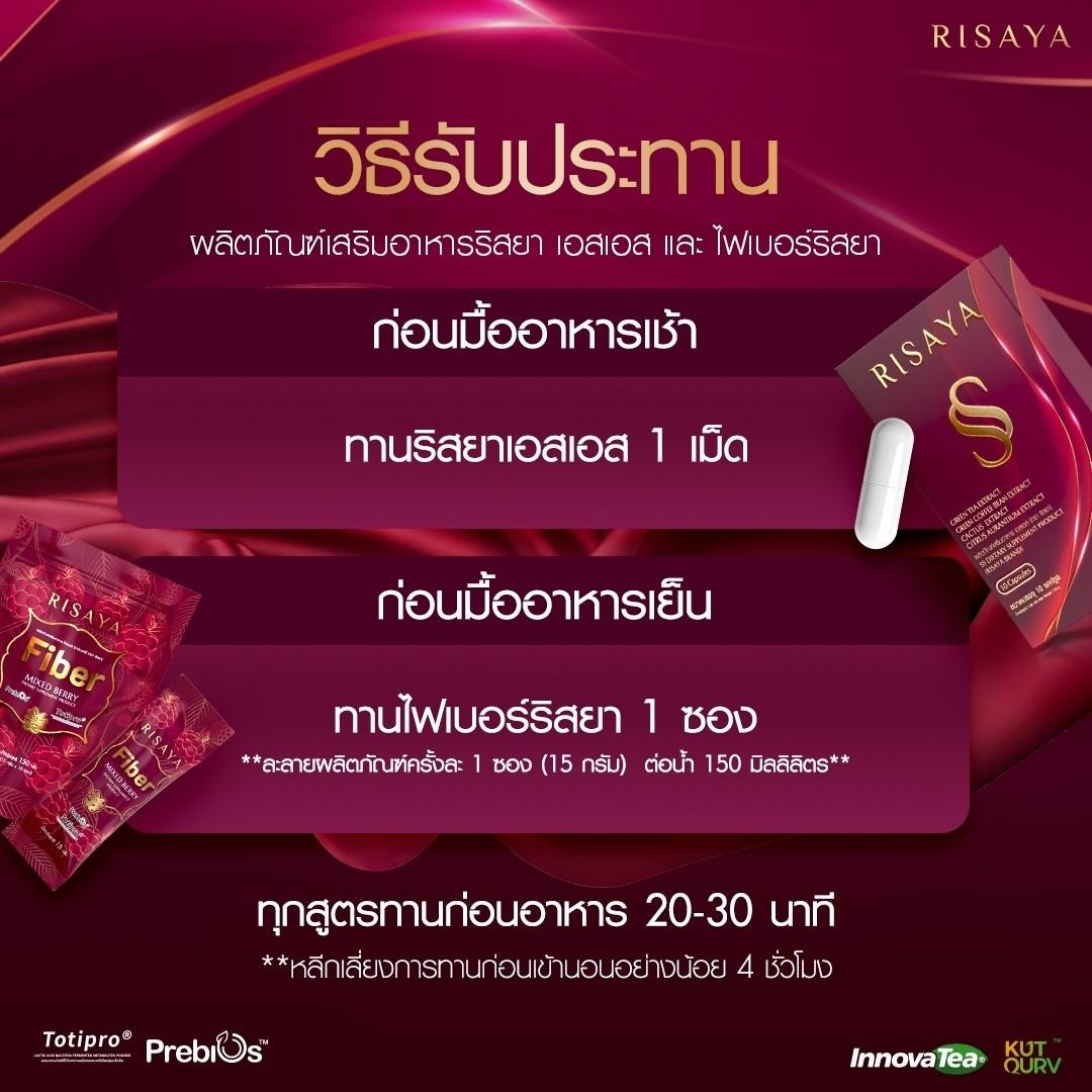 RISAYA FIBER MIXED BERRY 2 แถม 2 ผลิตภัณฑ์เสริมอาหาร ริสยา ไฟเบอร์ มิกซ์ เบอร์รี่ 1ห่อ10 ซอง ...