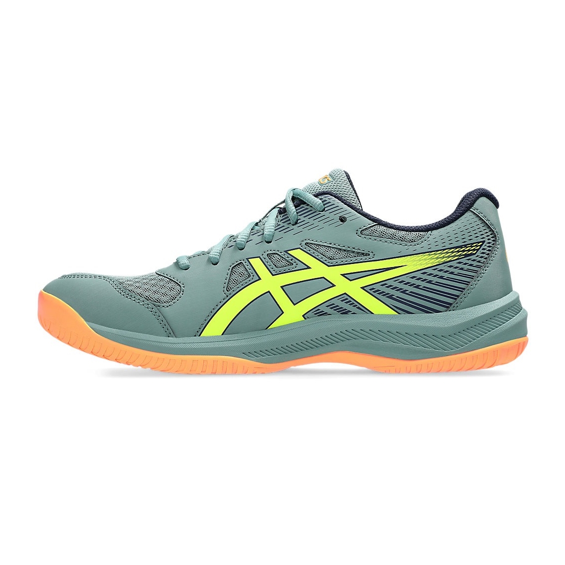 Asics รองเท้าแบดมินตันผู้ชาย Upcourt 6 | Celadon/Safety Yellow ( 1071A104-300 ) | Shopee Thailand