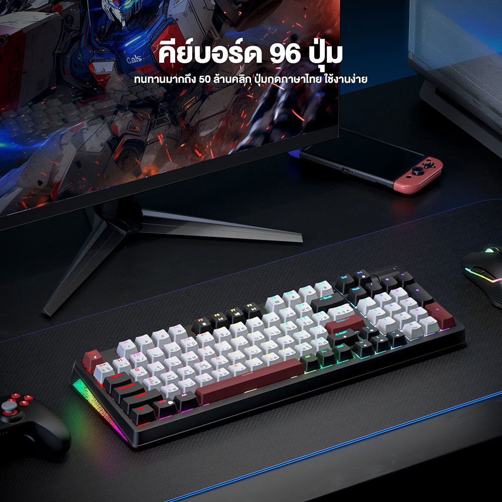 Onikuma Aki Tri-Mode Wireless Hot-swappable Mechanical Keyboard ...