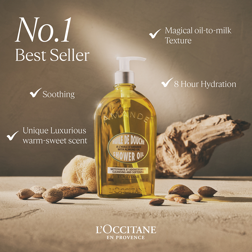 L'Occitane Almond Shower Oil + Eco-Refill 500 ml. อัลมอนด์ ชาวเวอร์ออยล์ ดูโอ (เซตอัลมอนด์ล็อกซิ ...