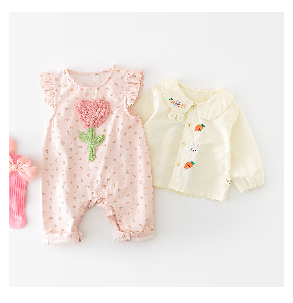 NT baby (สินค้าพร้อมส่ง) จั๊มสูทเอี๊ยม ชุดแฟชั่นเด็กสุดน่ารักงานปัก สี ...