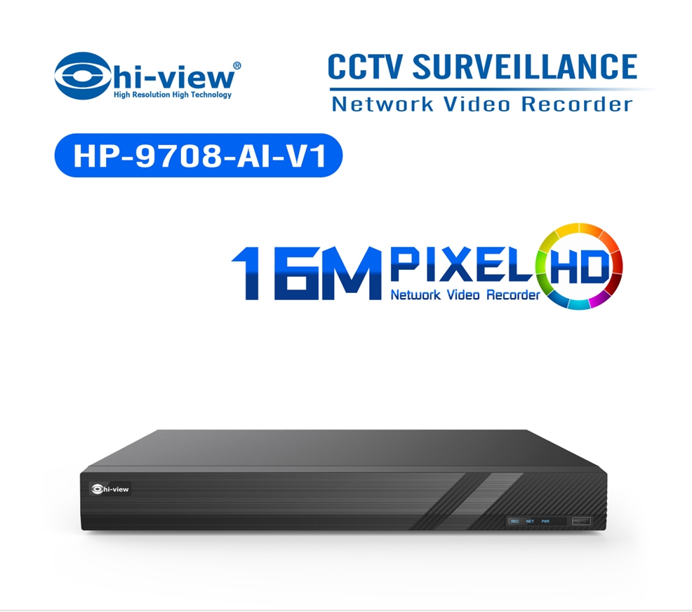Hi-View เครื่องบันทึกกล้องวงจรปิด NVR 8 CH รุ่น HP-9708-AI V1 | Shopee Thailand