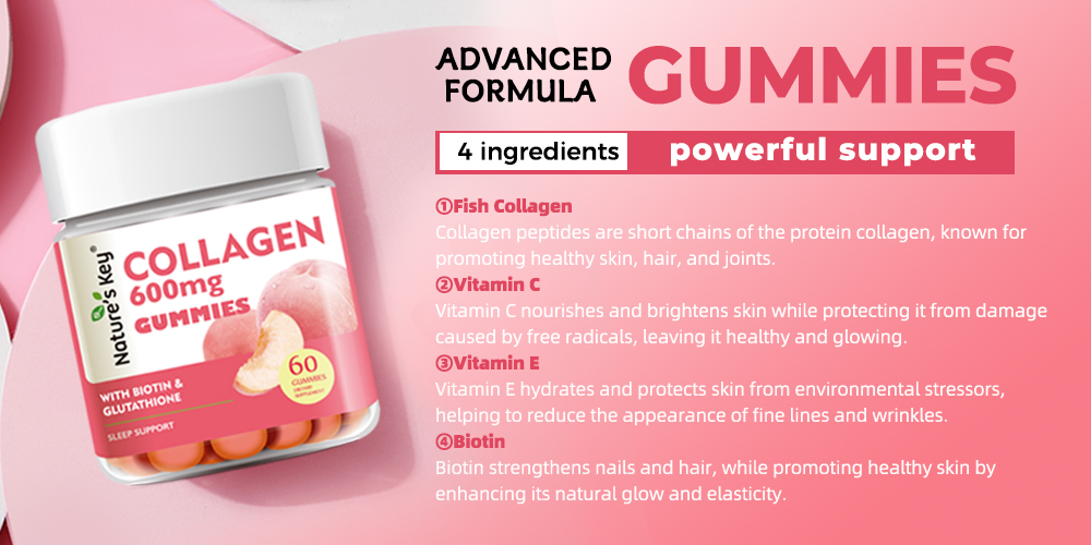 Nature's Key Collagen Gummies 600mg Supplement Skin Elasticity คอลลาเจ ...