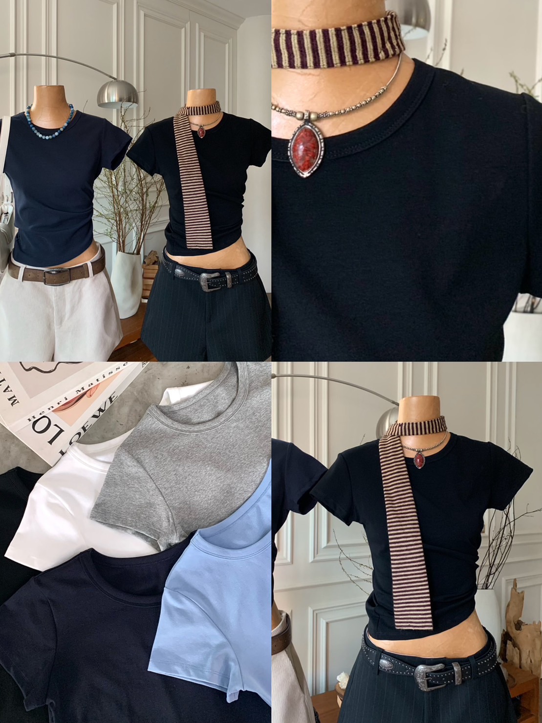 Fashionstore-Coco top-(พร้อมส่ง)-เสื้อยืด สีพื้น | Shopee Thailand