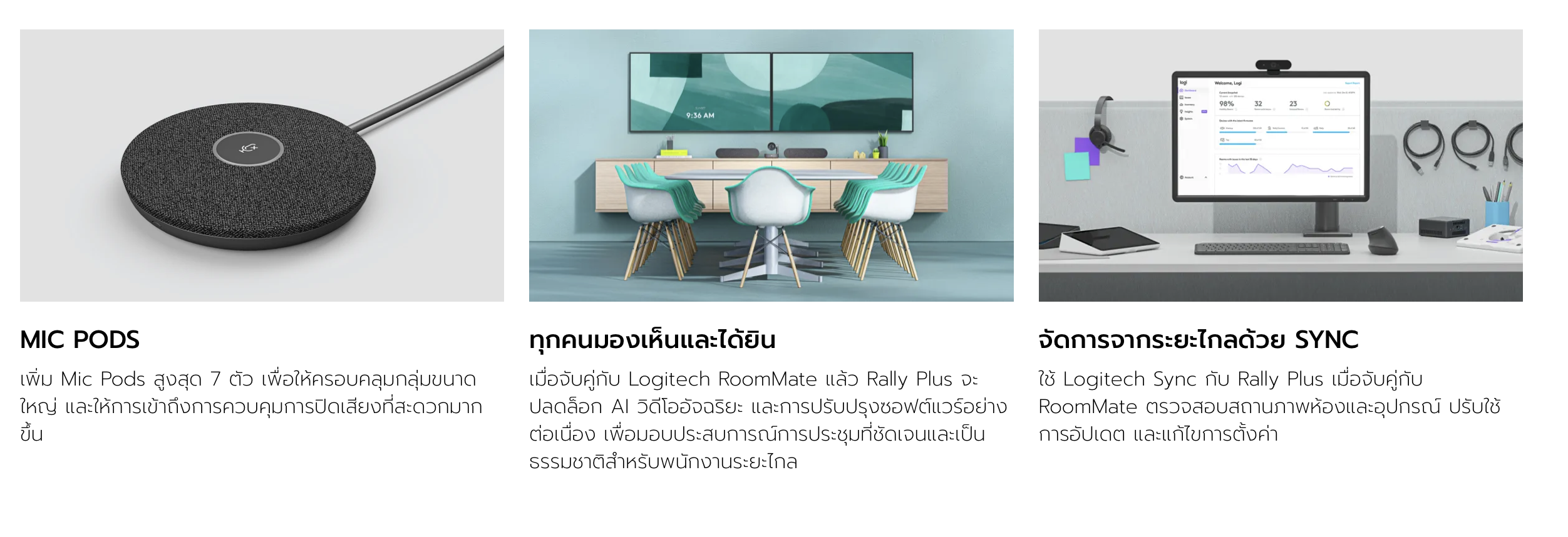 Logitech Rally Plus Ultra-HD ConferenceCam (Incl, 2 spkr 2 mic) ประกัน ...