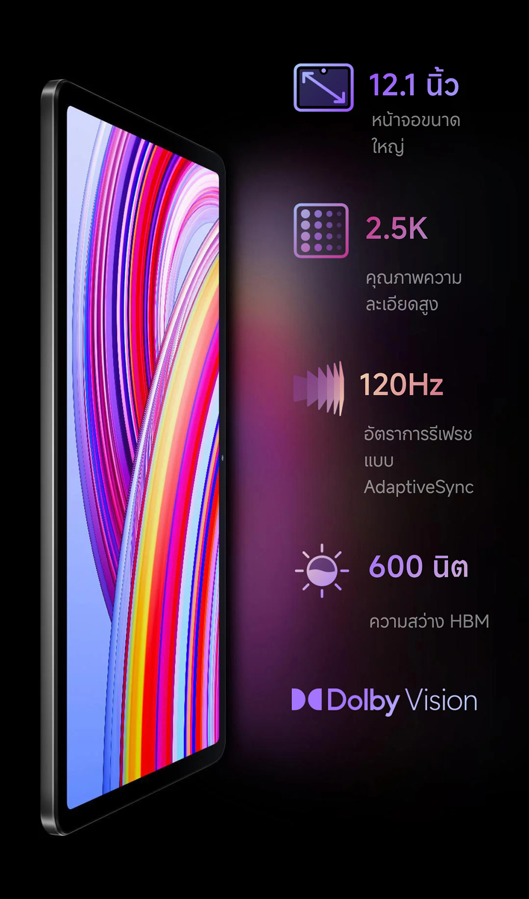 [NEW] Redmi Pad Pro 5G 8+128 |จอแสดงผลขนาด 12.1" 120Hz|ชิปเซ็ต Snapdragon® 7s Gen 2|แบตเตอรี่ ...