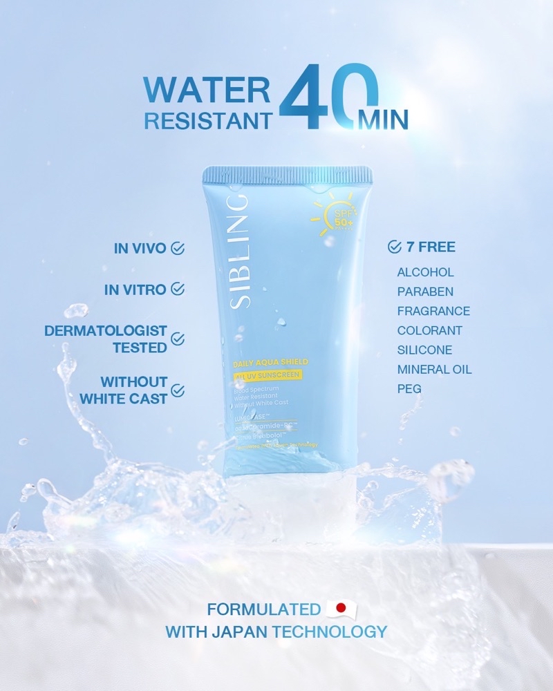 (กดไลฟ์ลด50% เหลือ290)กันแดดซิบบลิ้ง SIBLING Daily Aqua Shield All UV ...