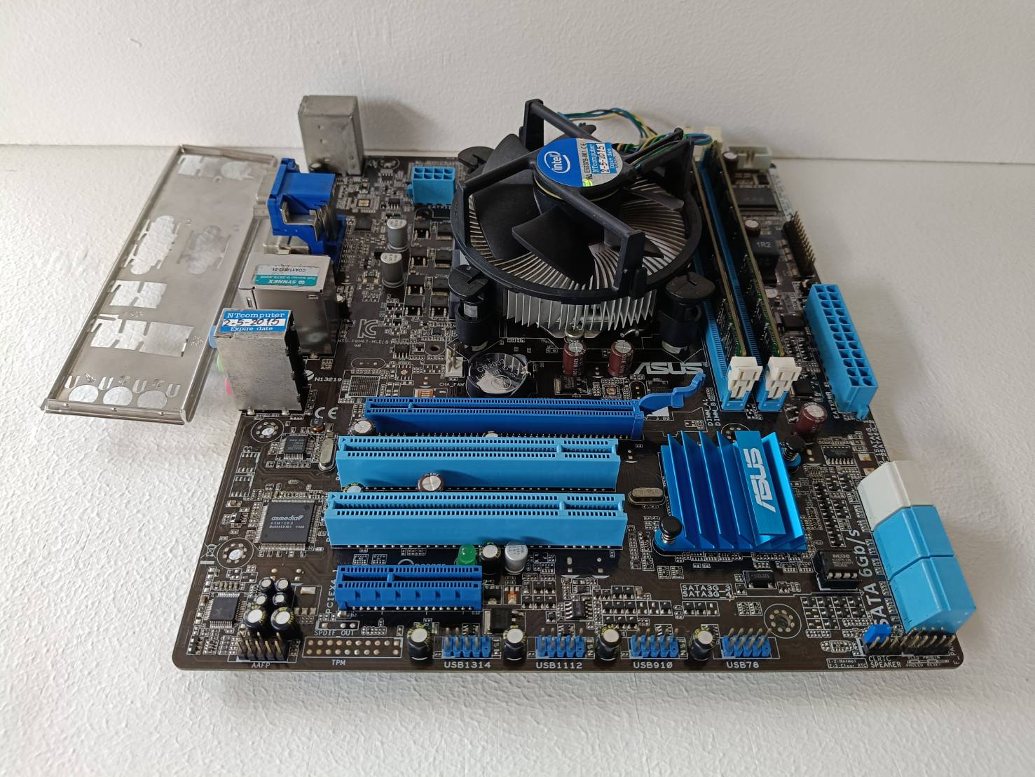 เมนบอร์ด ASUS P8H67-M LX Socket 1155 CPU i5-2400 RAM 8GB DDR3 พร้อมฝา ...