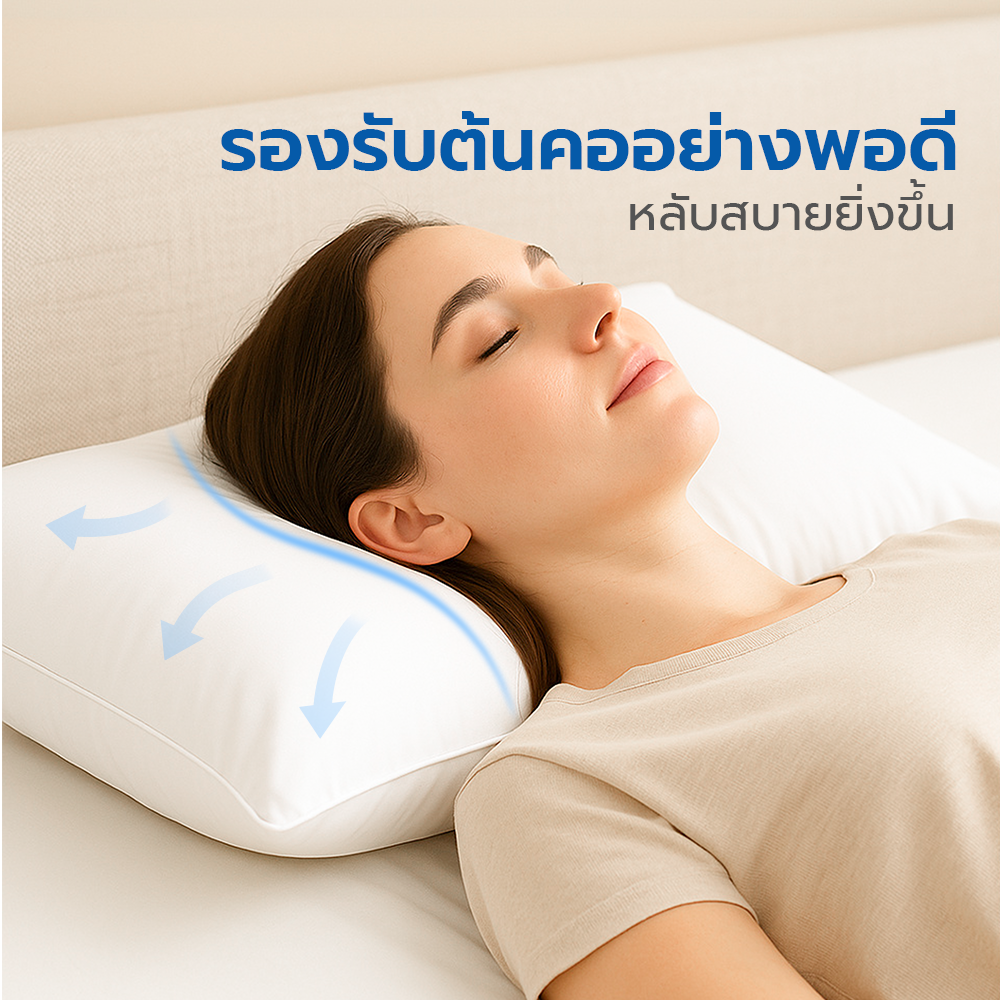 ibed หมอนหนุนโรงแรม Sof-touch สัมผัสนุ่มแบบ 3D รุ่น I และ II ป้องกันไรฝุ่น ซักเครื่องได้ หลับ ...