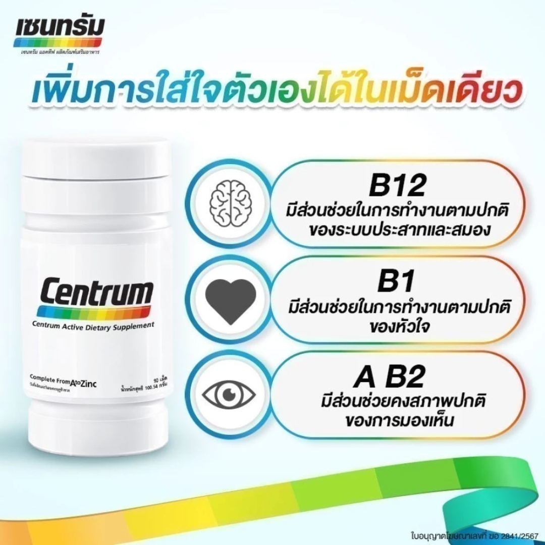 Centrum Active Dietary Supplement เซนทรัม ผลิตภัณฑ์เสริมอาหาร วิตามิน ...